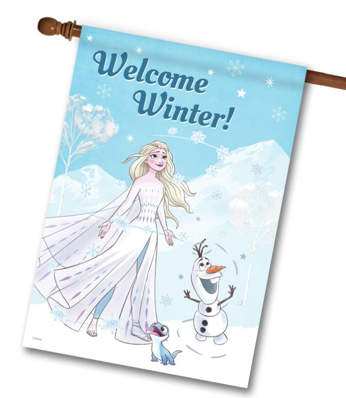 Buy: Welcome Winter Elsa & Olaf – House Flag Flagology.com