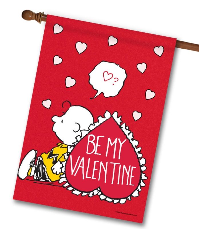 Buy: PEANUTS® Be My Valentine Charlie Brown – House Flag Flagology.com