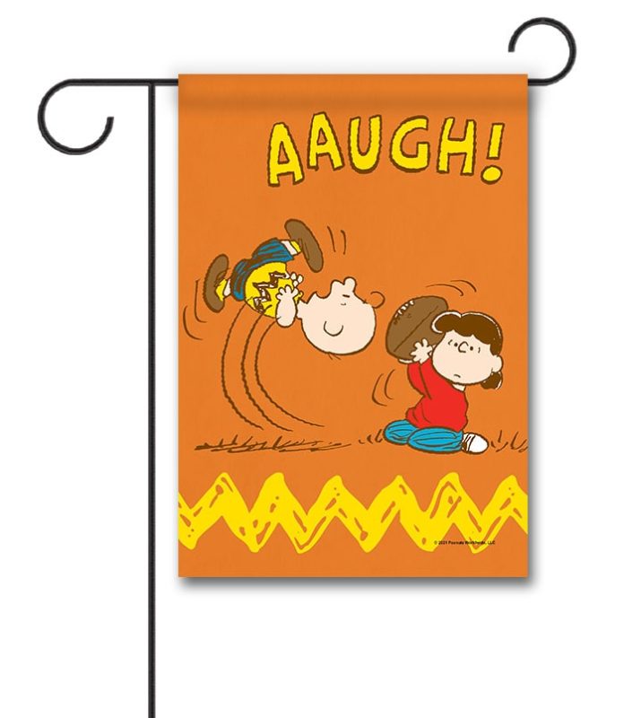 Buy: PEANUTS® Aaugh! Football – Garden Flag Fall Flagology.com