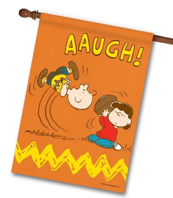Buy: PEANUTS® Aaugh! Football – House Flag Fall Flagology.com