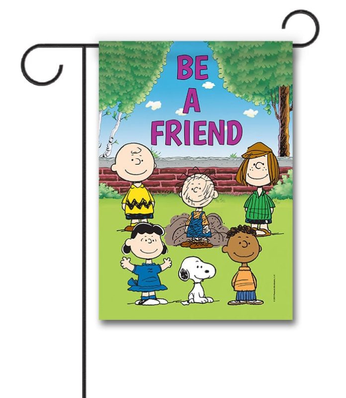 Buy: PEANUTS® Be A Friend – Garden Flag Spring Flagology.com