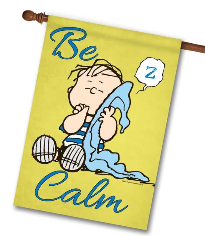 Buy: PEANUTS® Be Calm Linus Blanket – House Flag Flagology.com