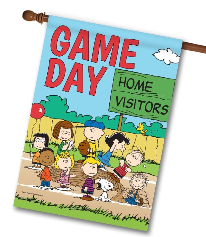 Buy: PEANUTS® Game Day – House Flag Spring Linus Flagology.com