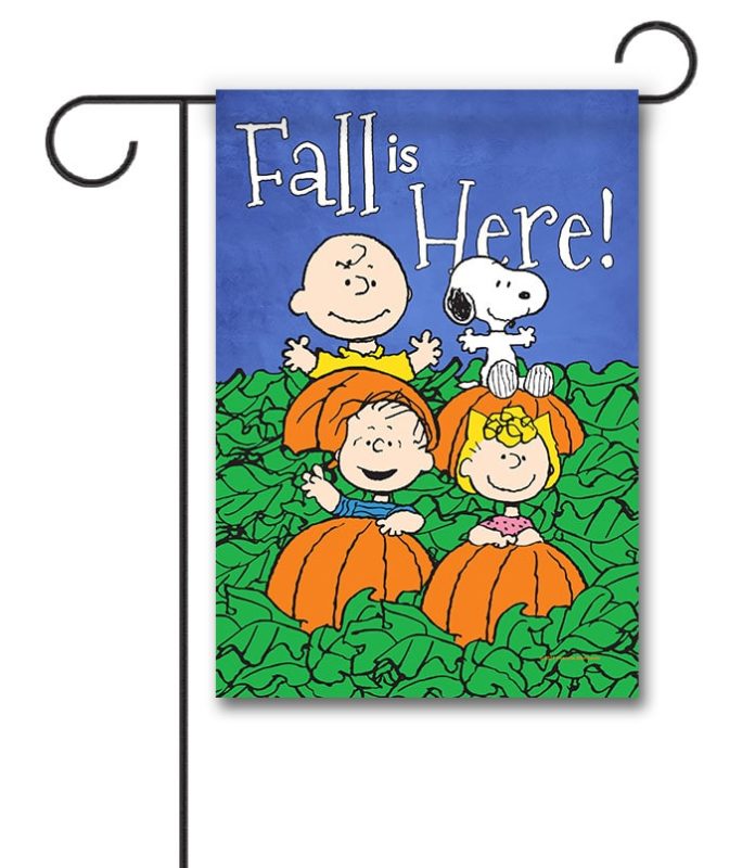Buy: PEANUTS® Fall is Here Pumpkin Patch – Garden Flag Flagology.com