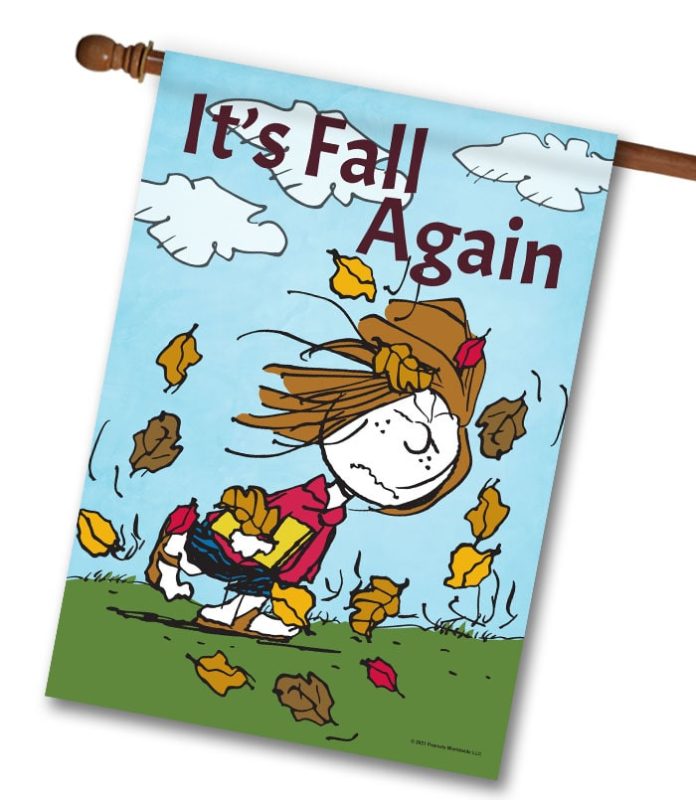 Buy: PEANUTS® It’s Fall Again Peppermint Patty – House Flag Flagology.com