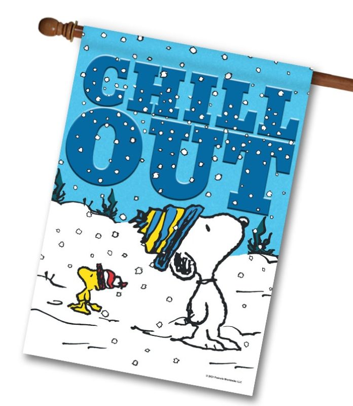 Buy: PEANUTS® Chill Out – House Flag Winter Flagology.com