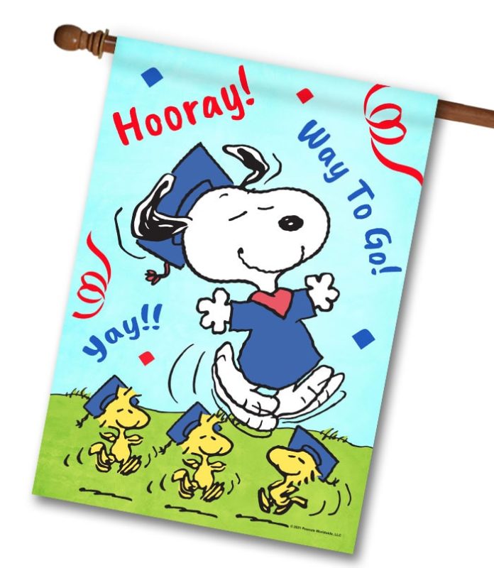 Buy: PEANUTS® Happy Graduates – House Flag Flagology.com