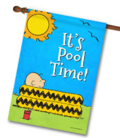 Buy: PEANUTS® Pool Time Charlie Brown – House Flag Flagology.com
