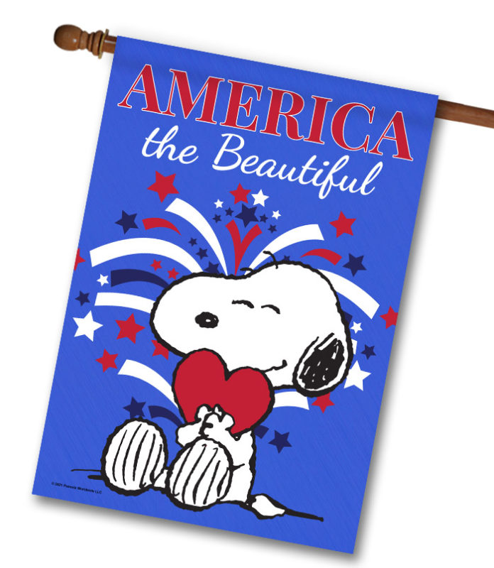 Buy: PEANUTS® America the Beautiful Snoopy – House Flag Flagology.com