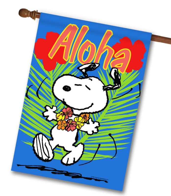 Buy: PEANUTS® Welcome Summer Snoopy & Woodstock – Garden Flag Flagology.com
