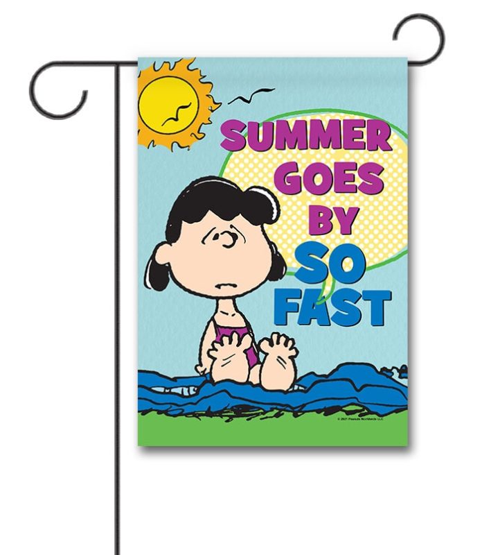 Buy: PEANUTS® Welcome Summer Snoopy & Woodstock – Garden Flag Flagology.com