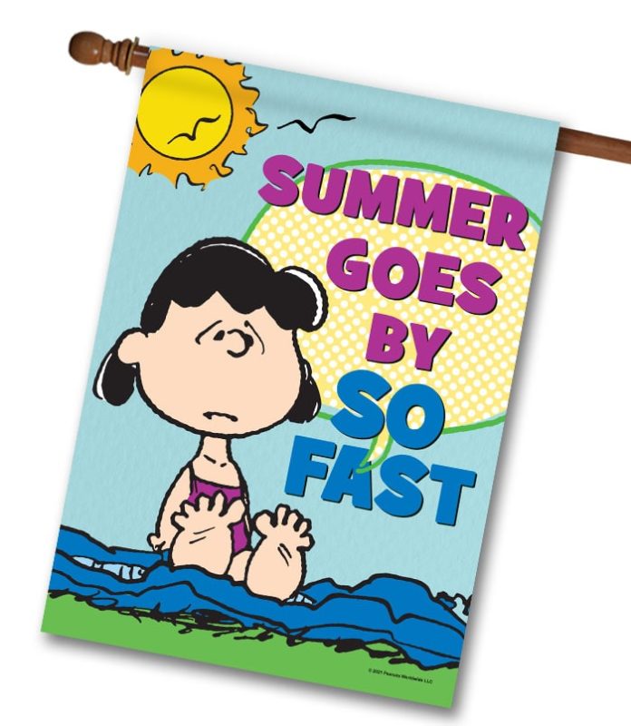 Buy: PEANUTS® Summer Fun Snoopy & Woodstock – Garden Flag Flagology.com