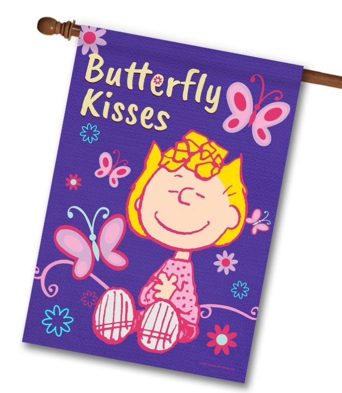 Buy: PEANUTS® Butterfly Kisses Sally – House Flag Flagology.com