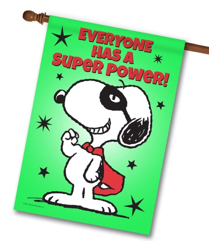 Buy: PEANUTS® Super Power Snoopy – House Flag Flagology.com