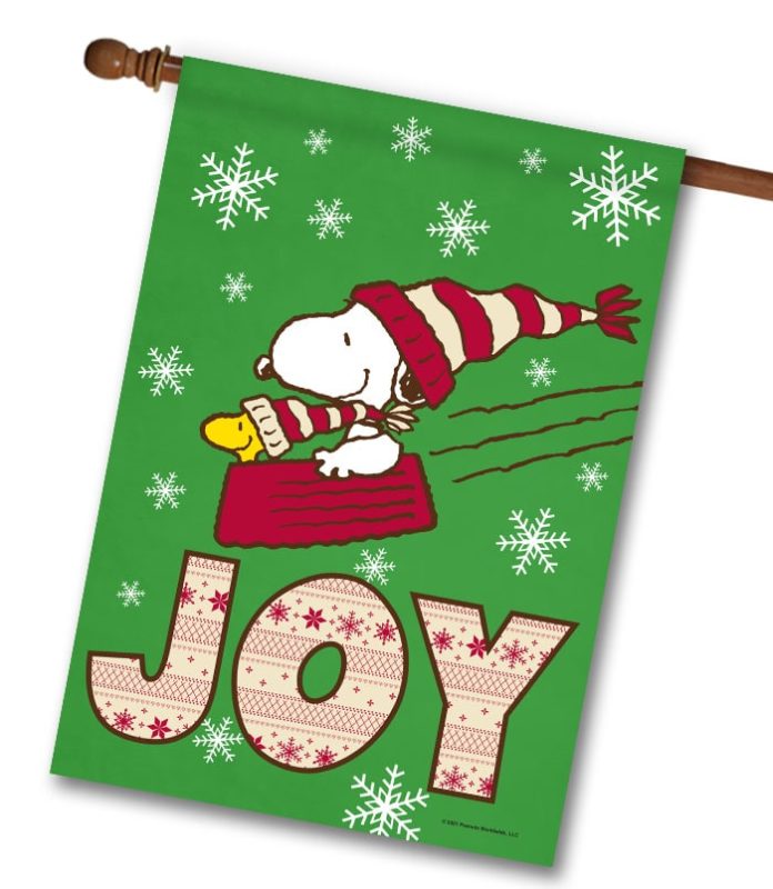 Buy: PEANUTS® Joy Snoopy and Woodstock – House Flag Flagology.com