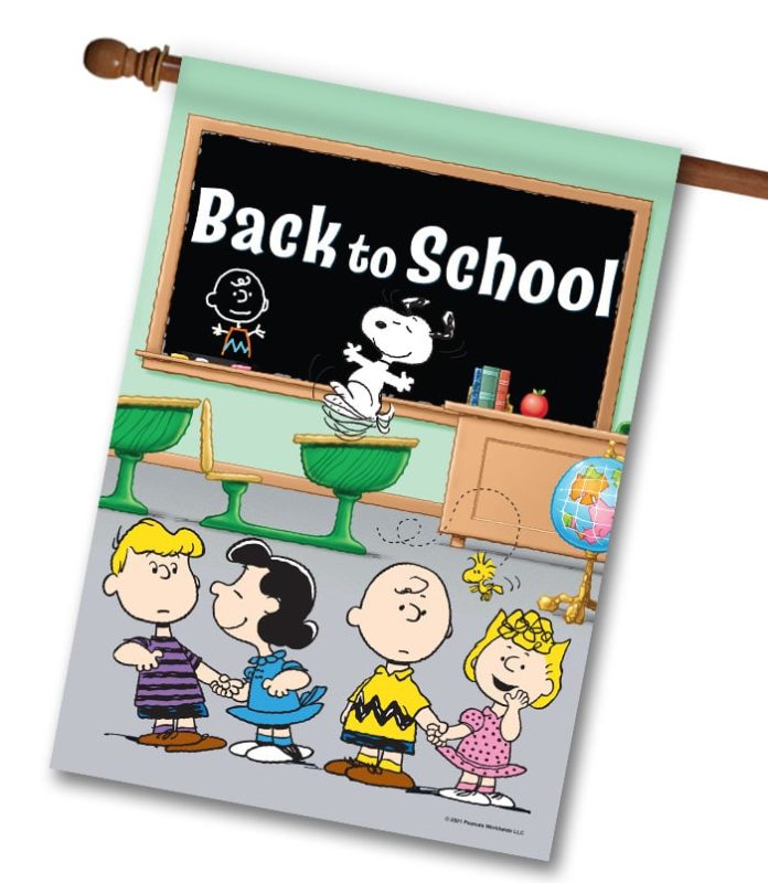 Buy: PEANUTS® Back to School Charlie Brown – House Flag Flagology.com