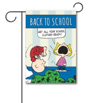 Buy: PEANUTS® Back to School Charlie Brown – Garden Flag Flagology.com
