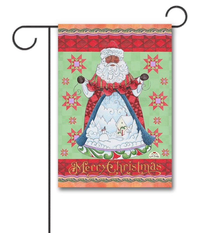 Buy: Jim Shore Black Santa with Cardinals – Garden Flag Flagology.com