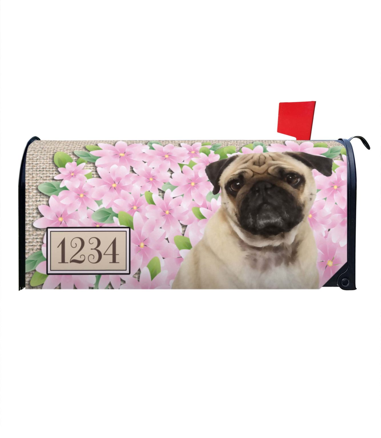 Buy: Spring Flowers Pug – Garden Flag Spring Pug Flagology.com