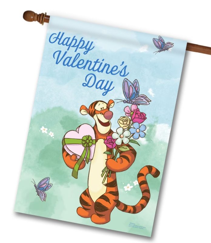Buy: Happy Valentine’s Day Tigger – House Flag Flagology.com