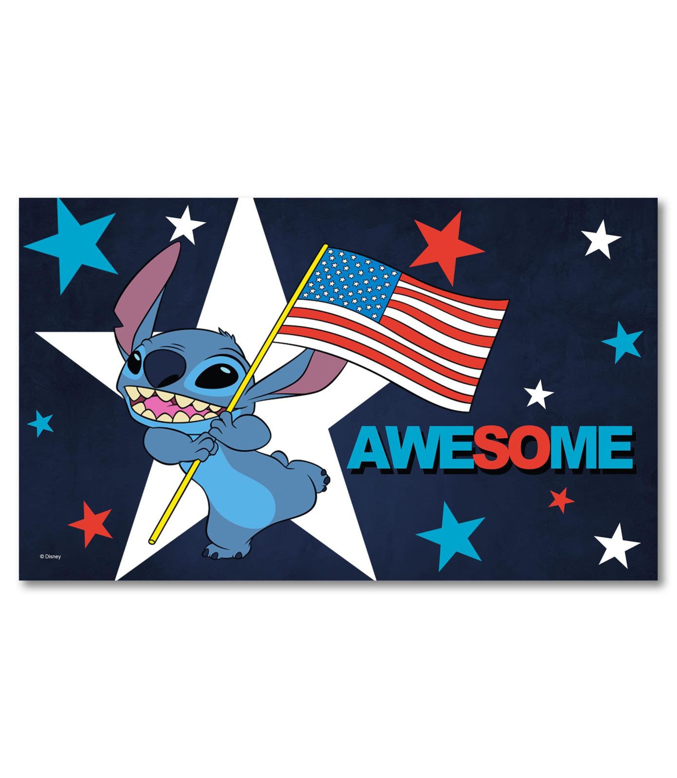 Buy: Stitch Patriotic Awesome Doormat Fourth of July Flagology.com