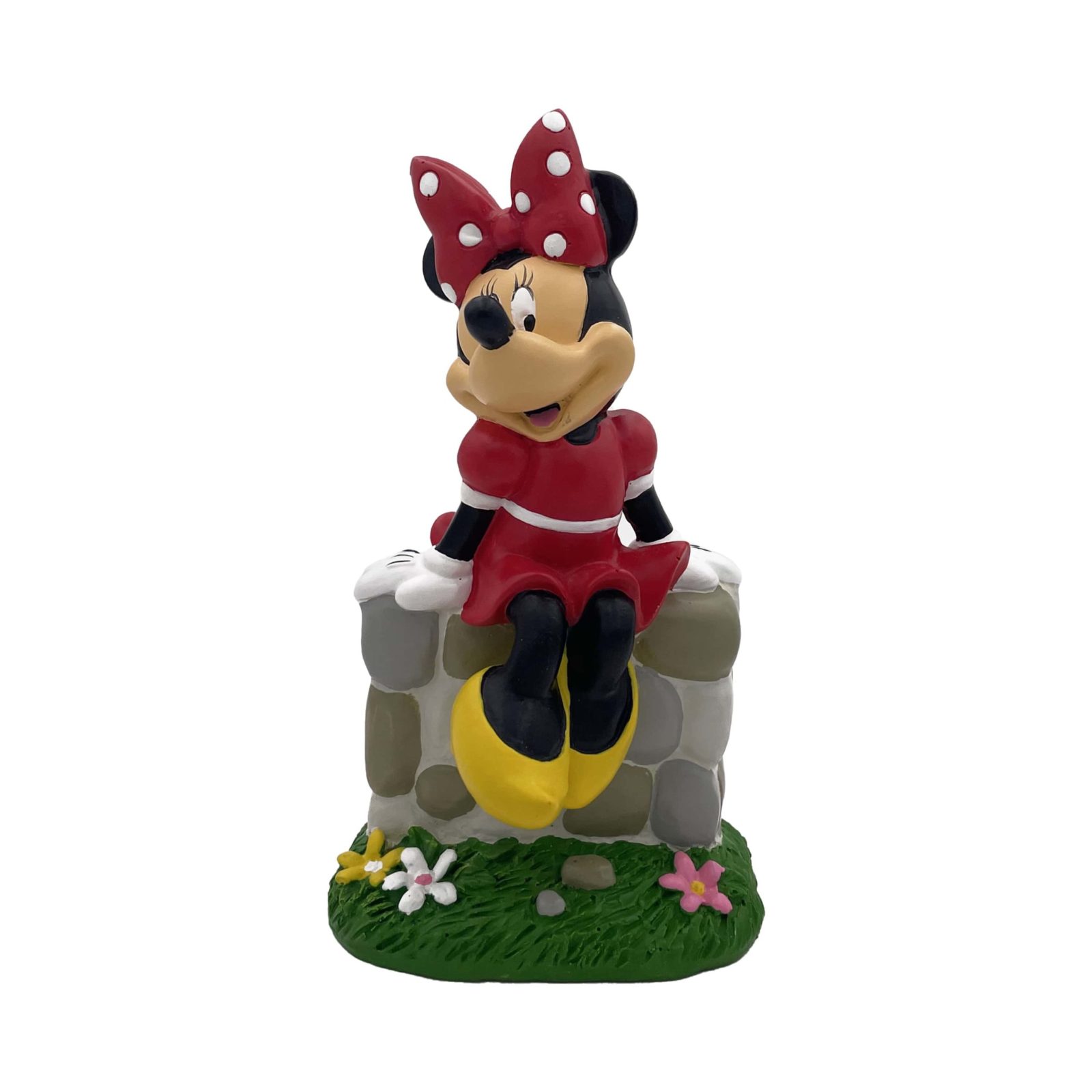Buy: Minnie Sitting on Rock Wall 6″ Statue Spring Flagology.com
