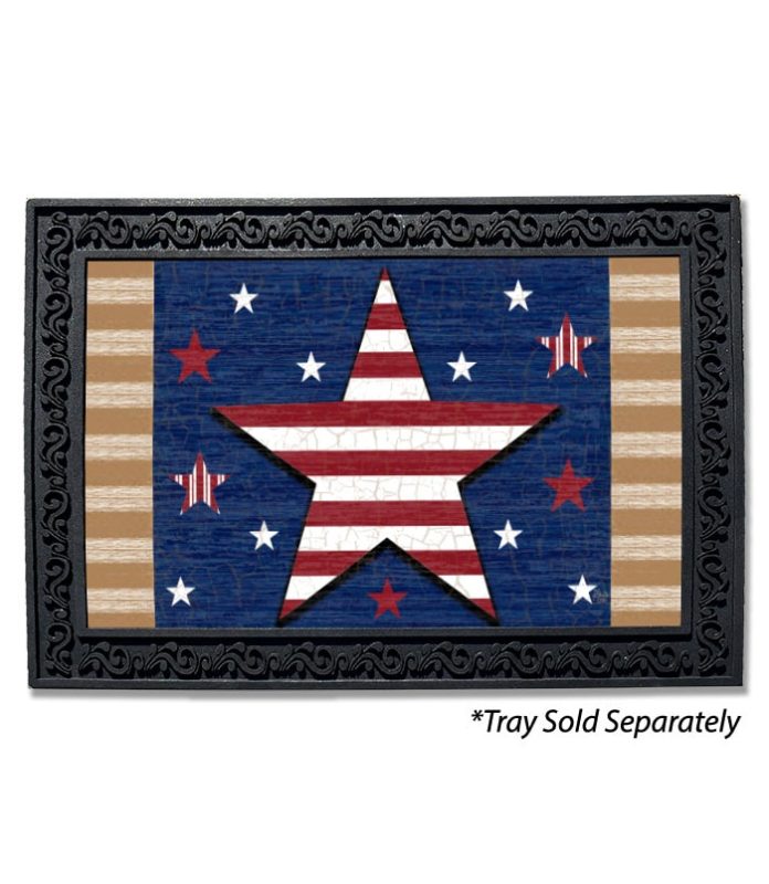 Buy: Rustic Patriotic Star Doormat Fourth of July Art Flagology.com
