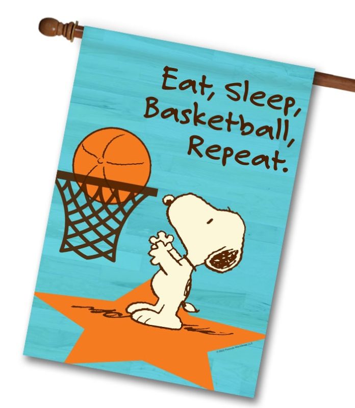 Buy: PEANUTS® Basketball Snoopy – House Flag Flagology.com