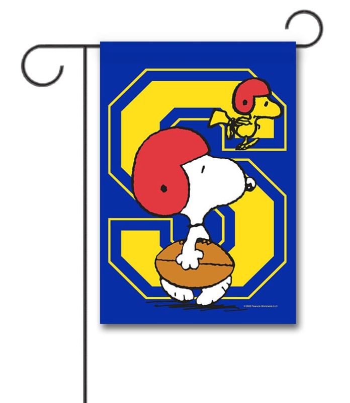 Buy: PEANUTS® Football Snoopy – Garden Flag Flagology.com