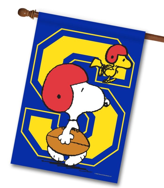Buy: PEANUTS® Football Snoopy – House Flag Flagology.com