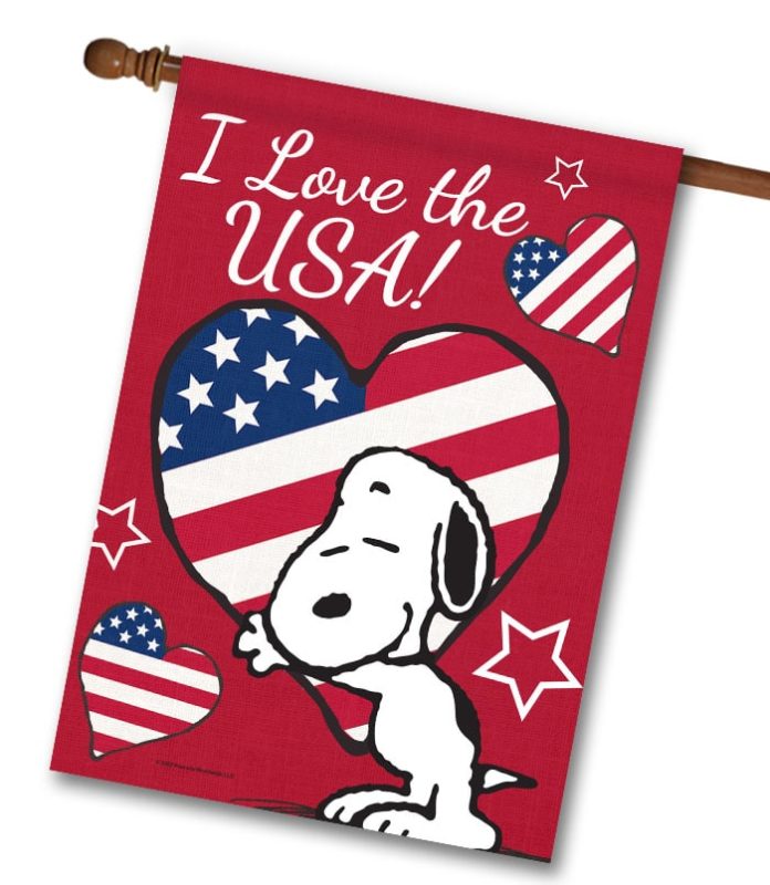 Buy: PEANUTS® Proud to Be American Snoopy & Woodstock – House Flag ...