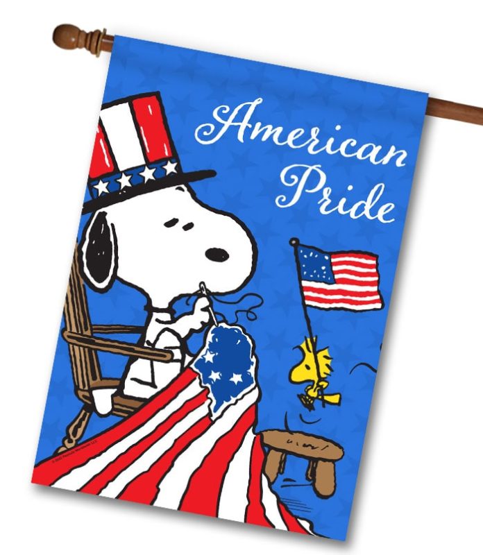 Buy: PEANUTS® Proud to Be American Snoopy & Woodstock – House Flag ...