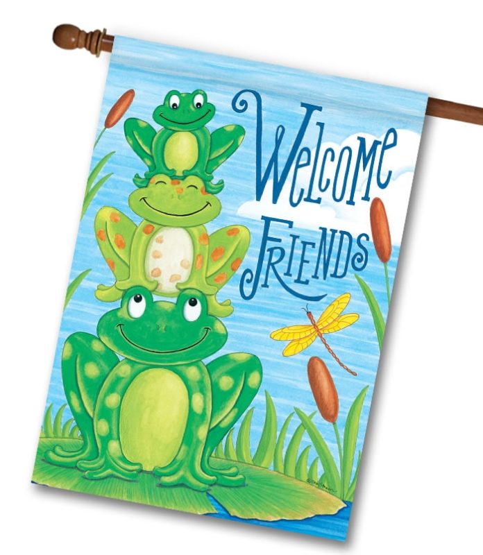 Buy: Friendly Frog Tower – House Flag Summer Art Flagology.com