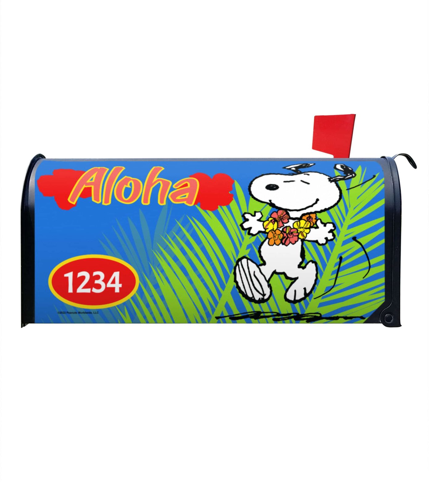 Buy: PEANUTS® Aloha Snoopy Magnetic Mailbox Cover Flagology.com