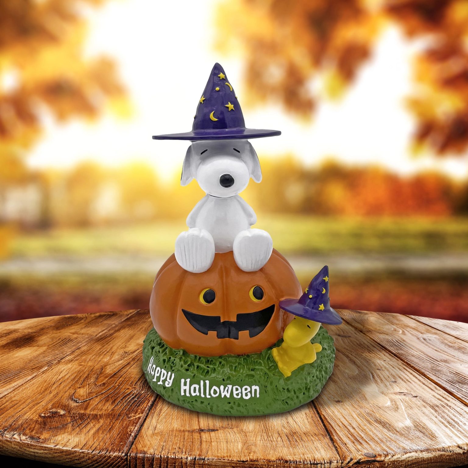 Buy: PEANUTS® Snoopy and Woodstock on Jack-o-lantern 8″ Garden Statue ...