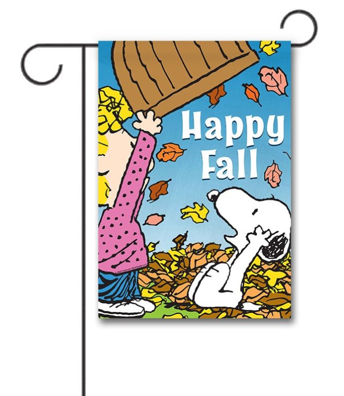 Buy: PEANUTS® Falling Leaves Welcome Snoopy & Woodstock – Garden Flag ...