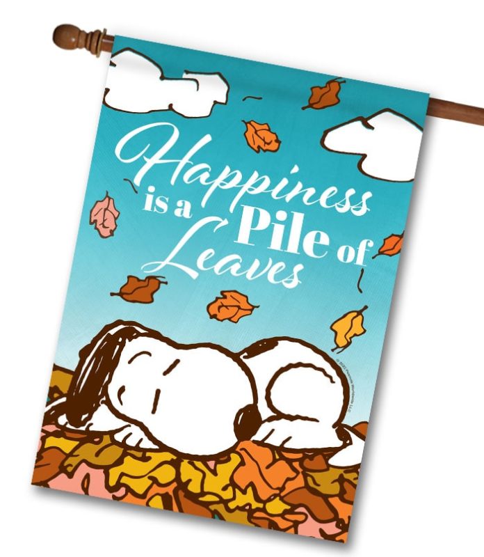 Buy: PEANUTS® Happiness is a Pile of Leaves Snoopy – House Flag ...