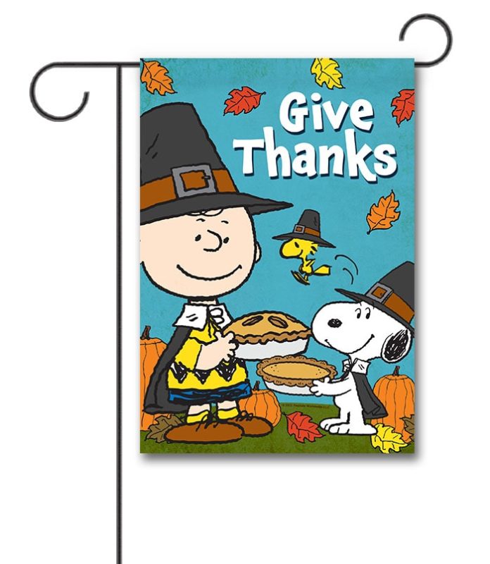 Buy: PEANUTS® Give Thanks Charlie Brown and Snoopy – Garden Flag ...