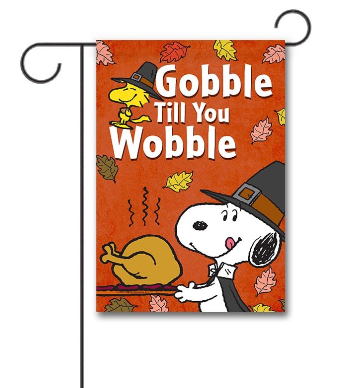 Buy: PEANUTS® Snoopy Gobble till You Wobble – Garden Flag Flagology.com