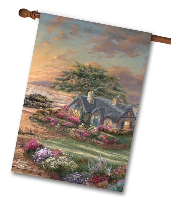 Buy: Seaside Cottage – House Flag Summer Art Flagology.com
