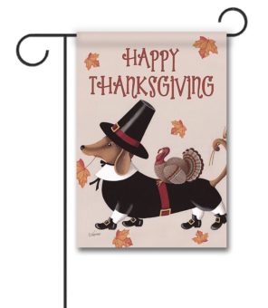 Buy: Thanksgiving Pilgrim Dachshund – Garden Flag Flagology.com
