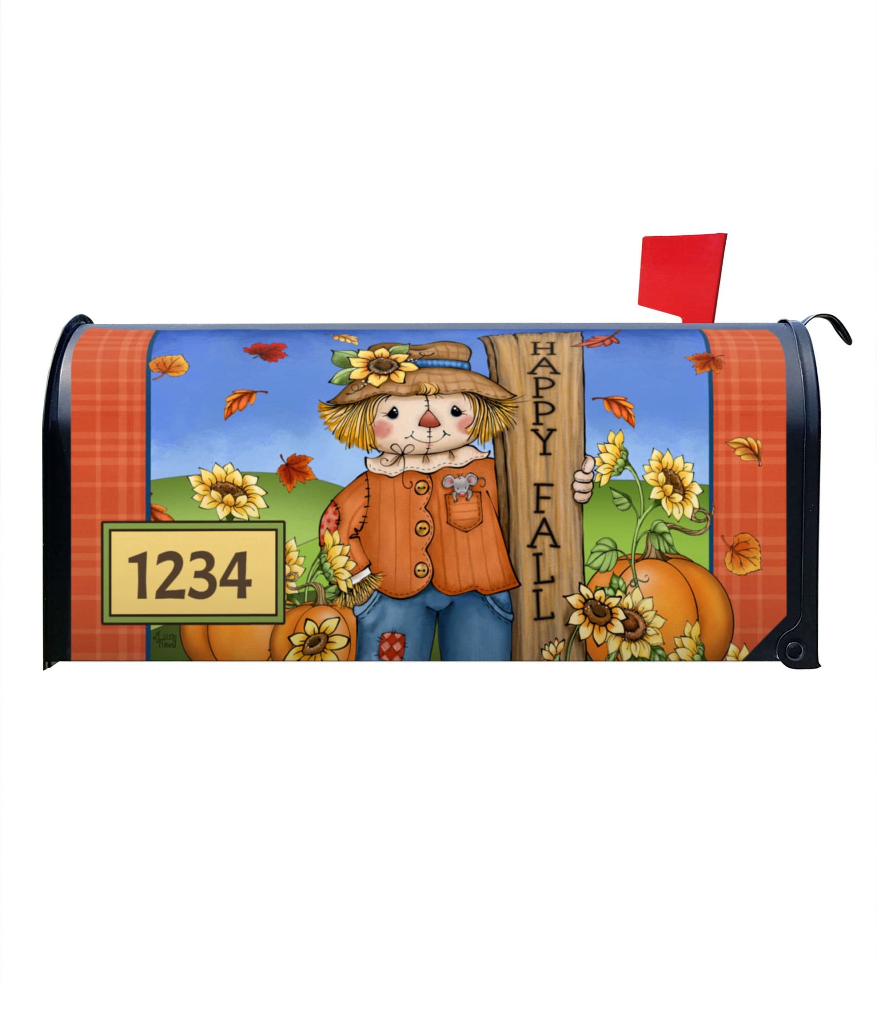 Buy: Happy Fall Cute Scarecrow – House Flag Fall Flagology.com
