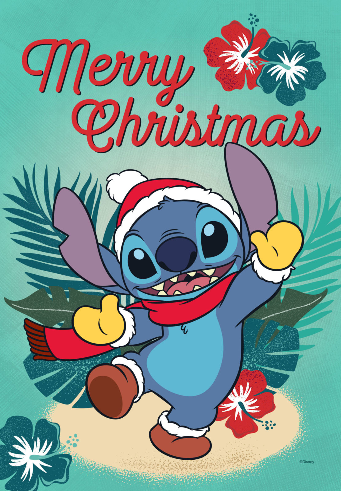 Merry Christmas Stitch - GARDEN - Custom Printed Flags | Flagology.com