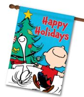 Buy: PEANUTS® Christmas Dance Snoopy and Charlie Brown – House Flag ...