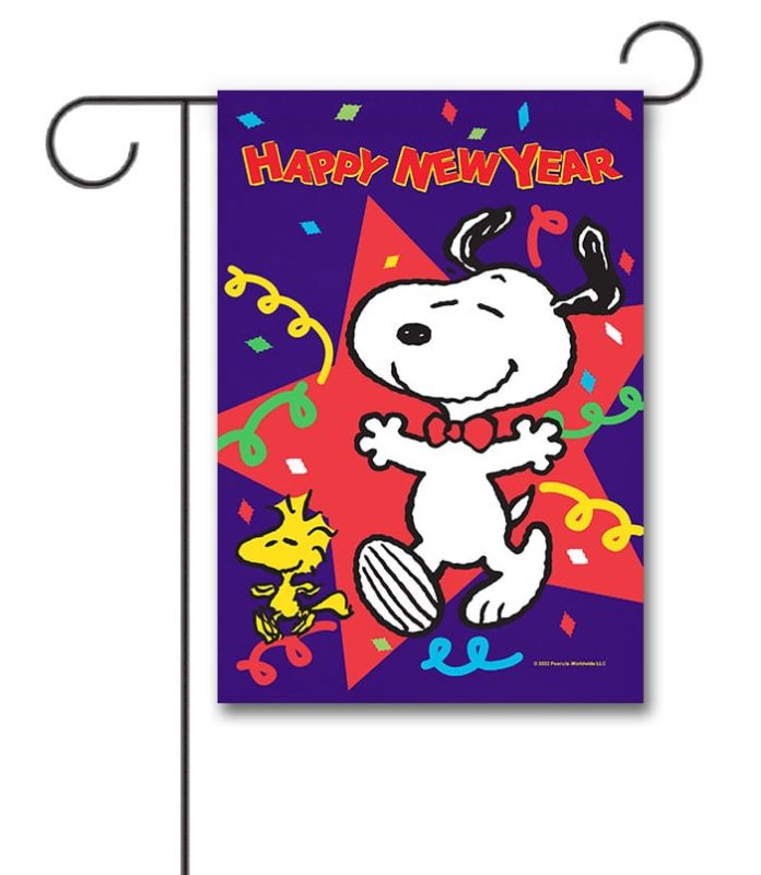 Buy: PEANUTS® Happy New Year Snoopy and Woodstock – Garden Flag ...