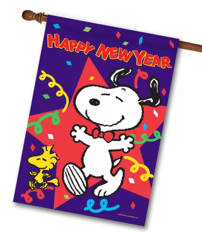 Buy: PEANUTS® Happy New Year Snoopy and Woodstock – Garden Flag ...