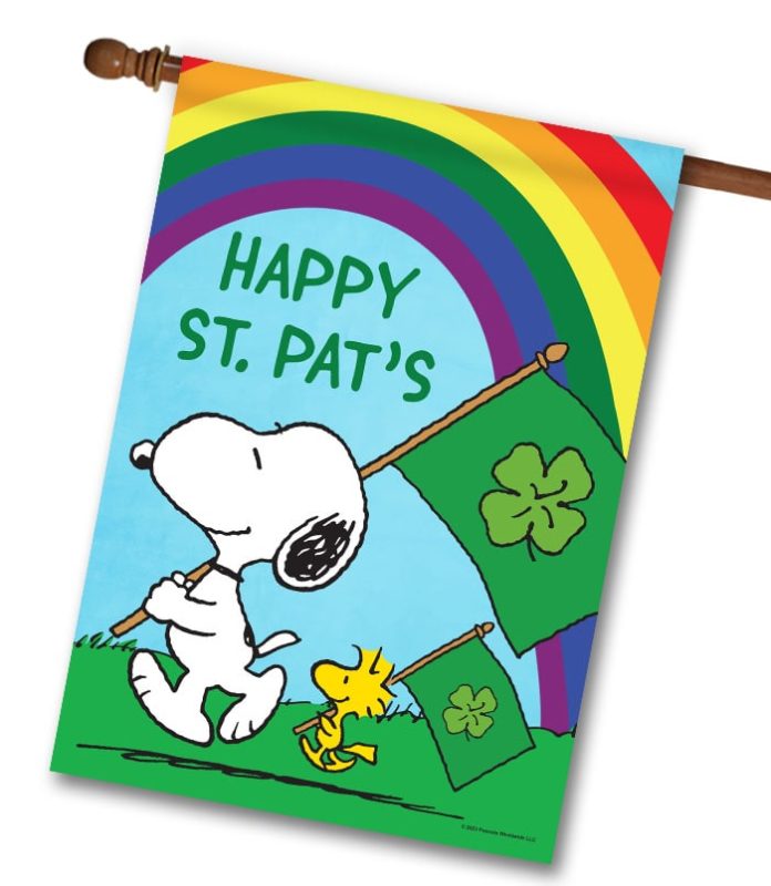 Buy: PEANUTS® Happy St. Pat’s Parade Snoopy – House Flag Flagology.com