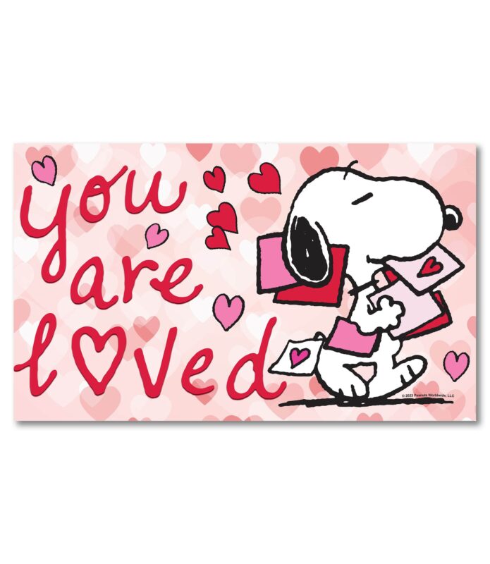 PEANUTS® You Are So Loved Snoopy Doormat - 18" x 30" - Custom Printed ...