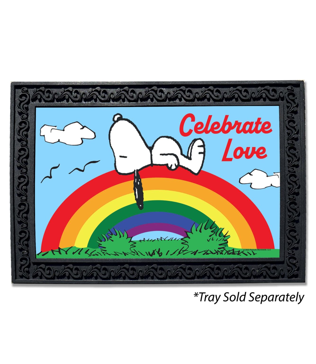Buy: PEANUTS® Rainbow Celebrate Love Snoopy Doormat Flagology.com