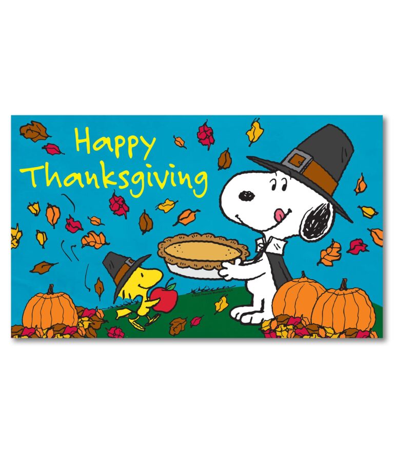 Buy: PEANUTS® Happy Thanksgiving Snoopy Doormat Snoopy Flagology.com